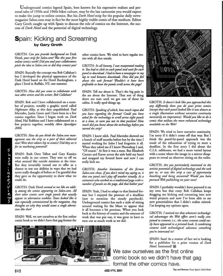 Spain Rodriguez Talks About Online Comics - The Comics Journal