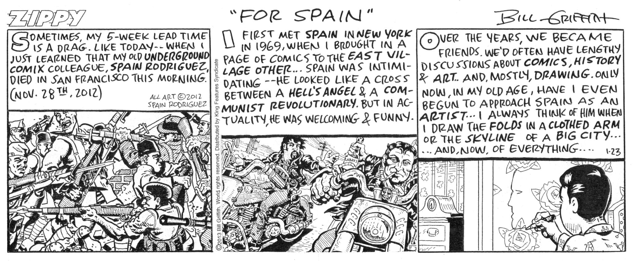 Spain Rodriguez: Tributes - The Comics Journal